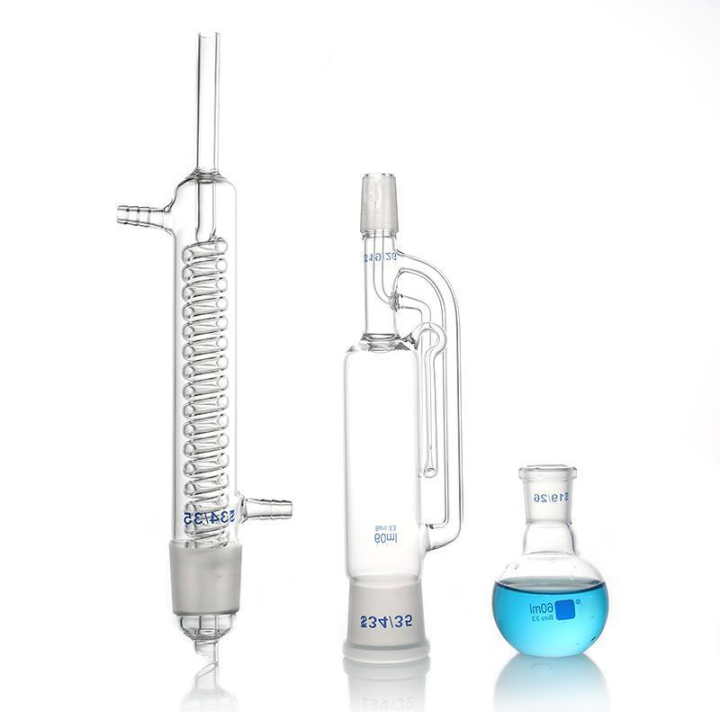 60ml Soxhlet Extractor Glass Spherical Snake Fat Extractor Complete Set ...
