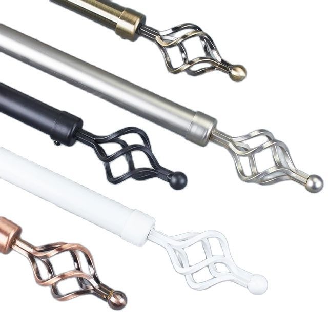 Home Living Spiral Curtain Rod Adjustable Extendable Durable Rod Home ...