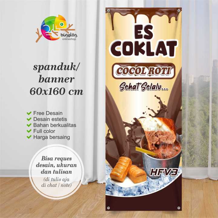 Spanduk Banner 60x160 Cm Spanduk Es Coklat Cocol Roti, Spanduk Minuman ...