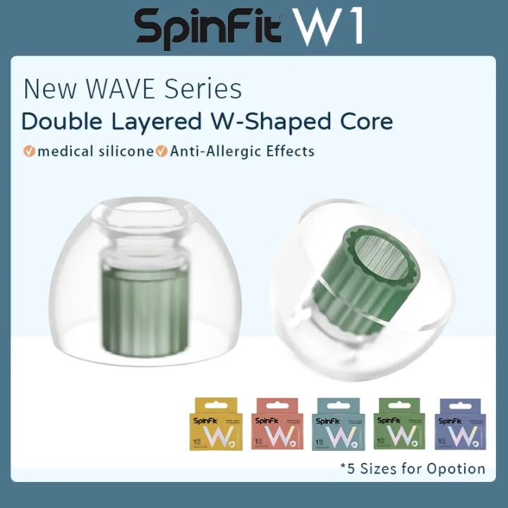 SpinFit W1 for IEM Patented Medical-grade Silicone Ear Tips Double W ...