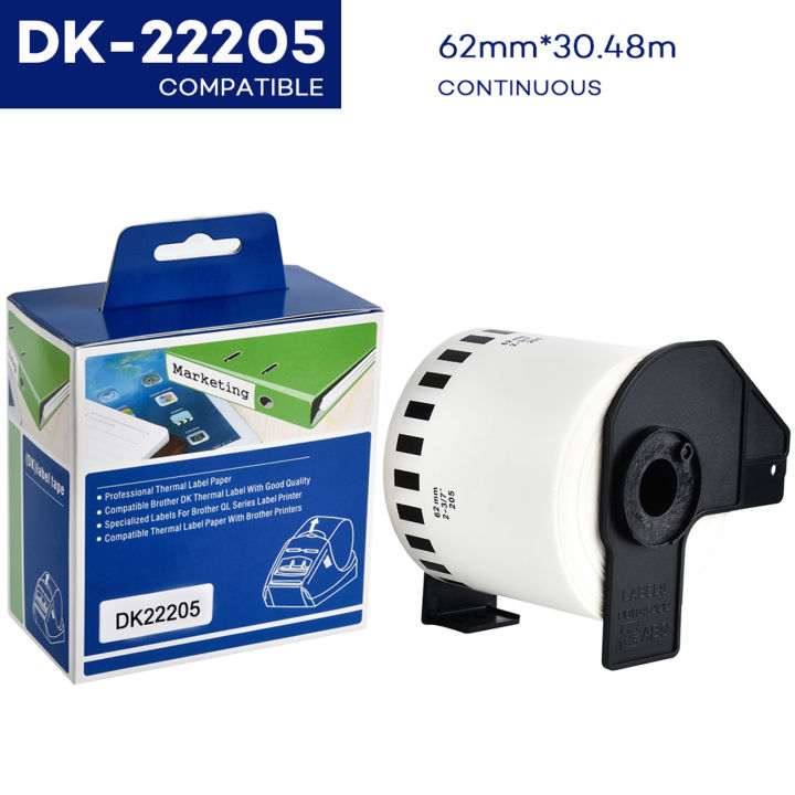 DK-22205 Compatible for Brother 62mm*30.48m Continuous Paper Labels DK-22205 DK22205 DK-2205 ...