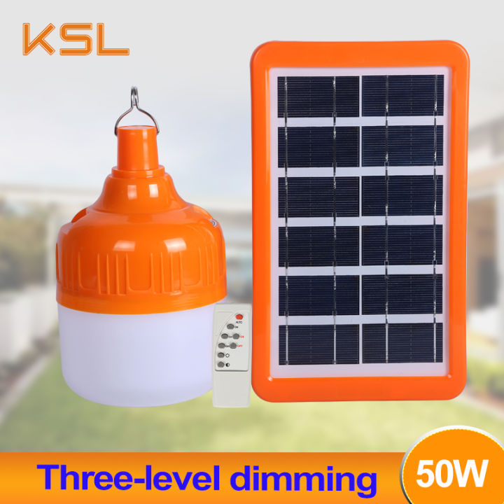 KSL solar led bulb light 150W 200W 300W portable solar bulb light with ...