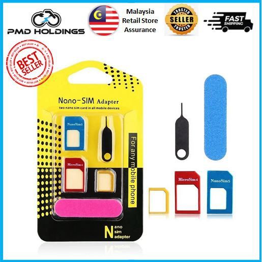 Universal Nano Sim Adapter - Dual Sim Dual Standby Adapter 5 In 1 Nano ...