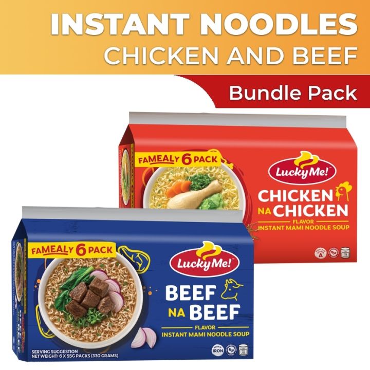 Lucky Me! Instant Noodles Beef na Beef 55gx6 Lucky Me! Instant Noodles Chicken na Chicken 55gx6 ...