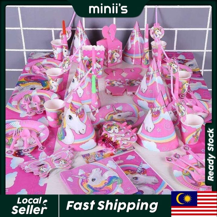 149 PCS Unicorn Birthday Party Bundle Pack Birthday in a Box Birthday ...