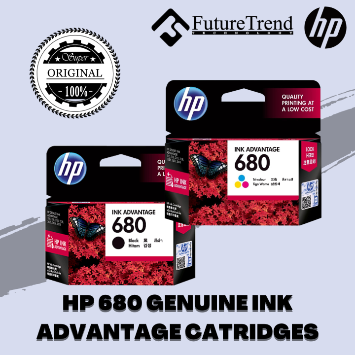 HP 680 Original Ink Advantage Cartridge (F6V26AA, F6V27AA) | Lazada