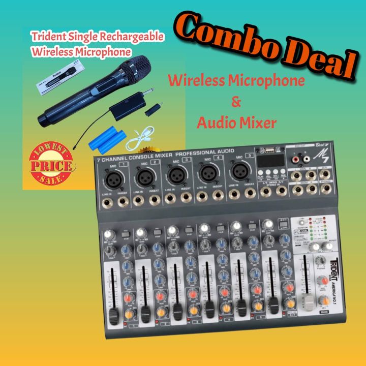 Combo 7channel mixer + wireless mic | Lazada PH