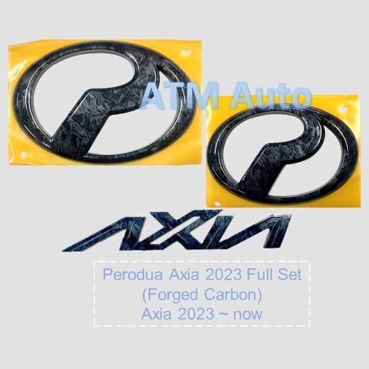 Perodua Axia (2023) Logo Emblem Front Rear Forged Carbon & Carbon Fiber ...