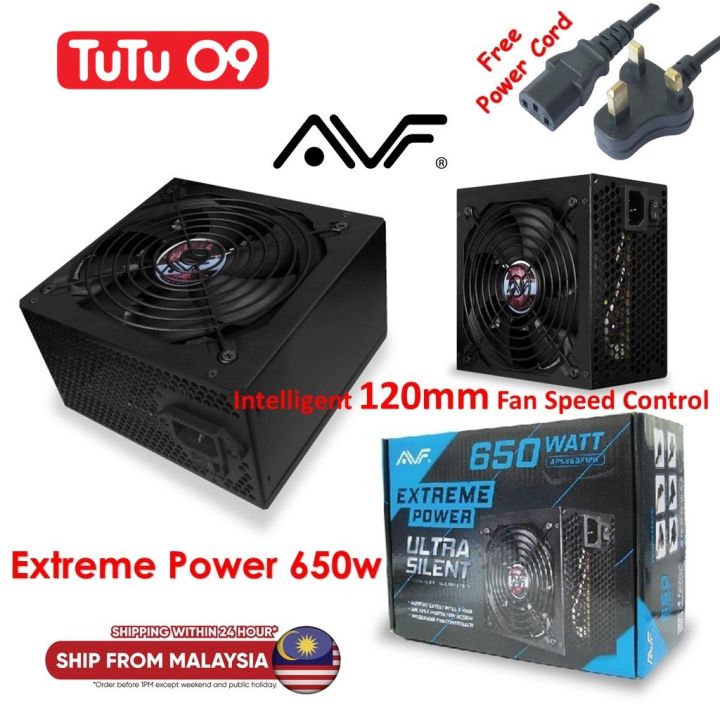 AVF Extreme Power Ultra Silent 650W Power Supply (APS650-F12B) For ...