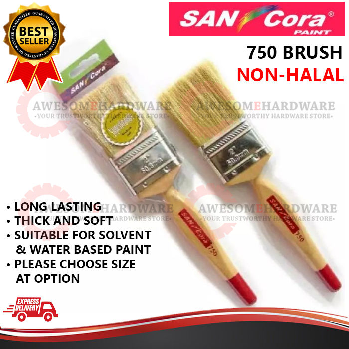 (NON-HALAL) SANCORA 750 LONG LASTING WHITE BRISTLE PAINT BRUSH BERUS ...