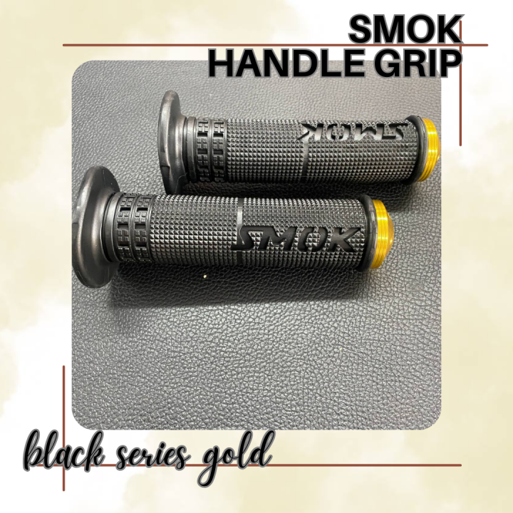 SMOK universal rubber handle grip for motorcycle black series gold ...