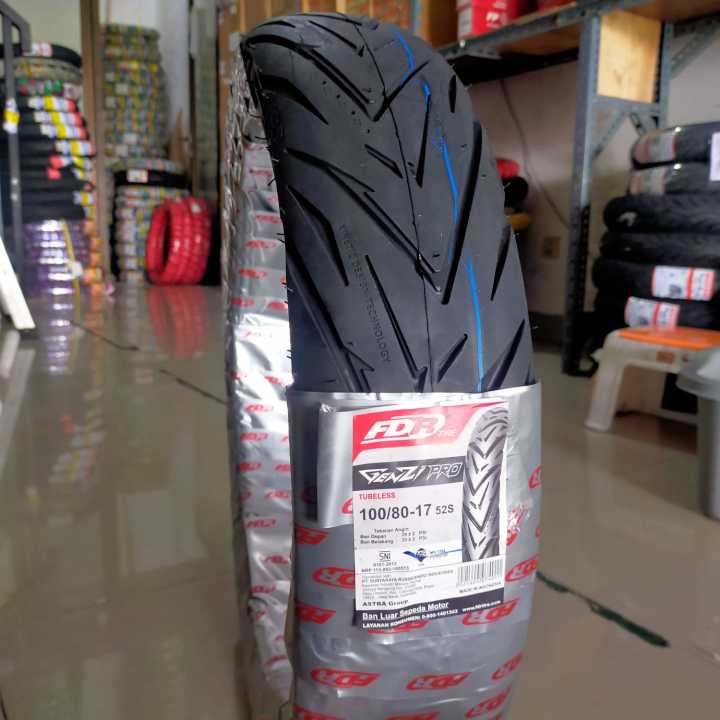 BAN MOTOR RING 17 FDR GENZI PRO 100/80-17 TUBELES FREE PENTIL | Lazada ...