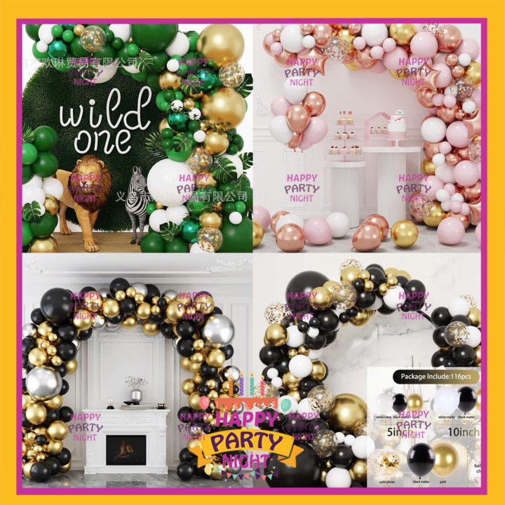 Happy Party Night Big Balloon Set Garland Arch Kit Balloon Chain Combo ...
