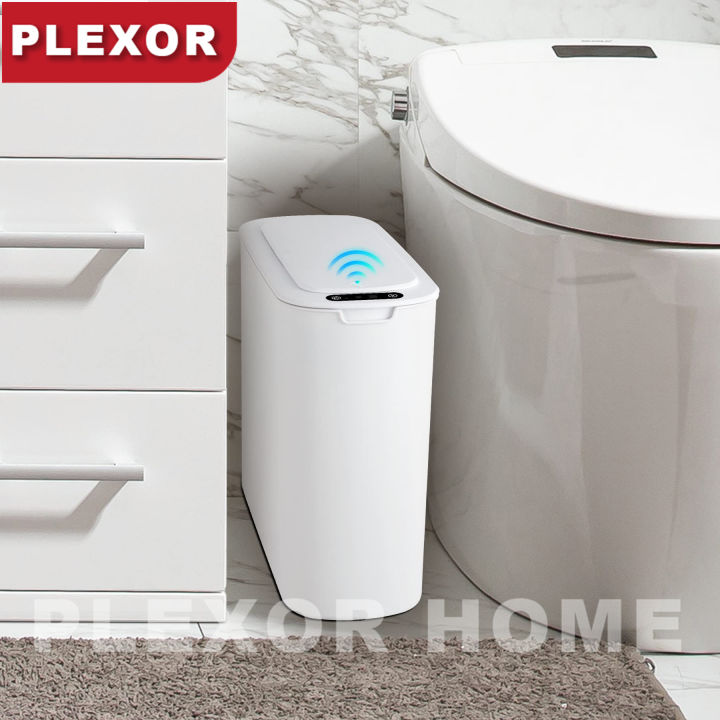 PLEXOR Automatic Motion Sensor Bathroom Trash Can with Lid, 13L/25L ...