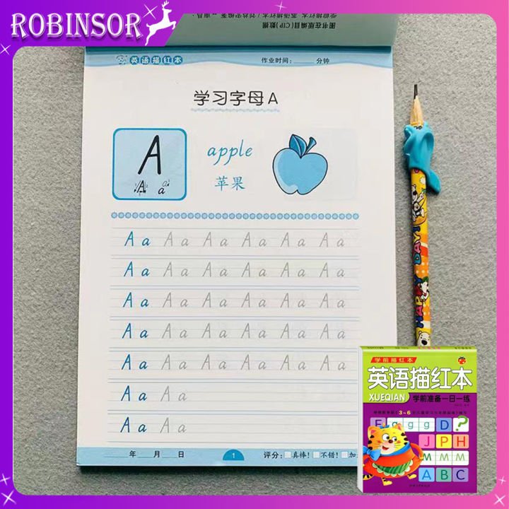 For 3-6 Ages Kids 26 Alphabet ABC Calligraphy English Copybook English ...