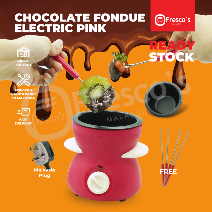 Fresco Electric Chocolate Fondue CF21A Pink Color Hot Chocolate Melting ...