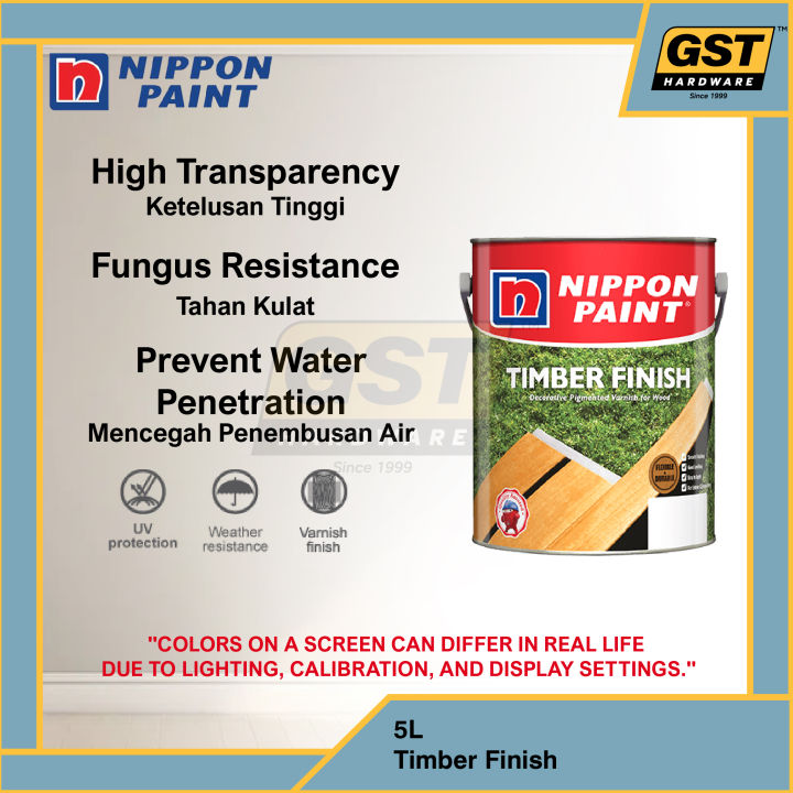 5L Nippon Paint Timber Finish Nippon Wood Paint Cat Clear Kayu Cat Kayu ...