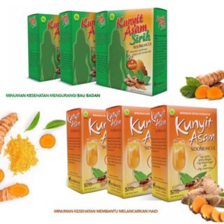 Jamu Khas Perempuan Kunyit & Kunyit asam Sirih Sidomuncul ( 1 Box @ 5 ...
