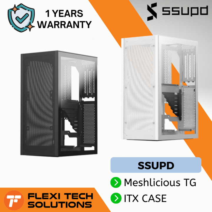 Flexi Tech SSUPD Meshlicious TG ITX PC Desktop Casing Black / White ATX ...