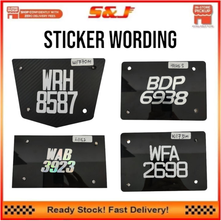 ( 1PC PRICE ) NUMBERING NUMBER PLATE (STICKER TYPE) NOMBOR PAPAN PLATE ...