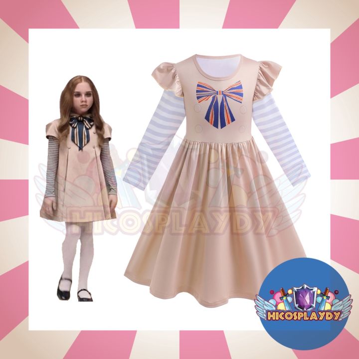 hiCosplaydy Kids Megan Costume Horror Movie M3GAN Roleplay Outfit Dress ...