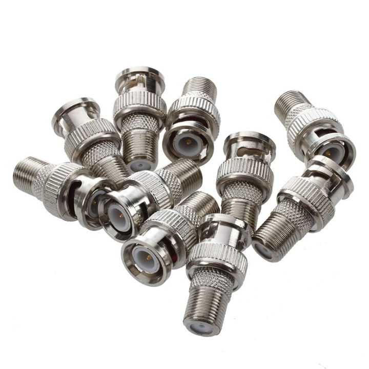 BNC Male to F Female CCTV Camera Coax Cable Connector (Pack of 10 ...