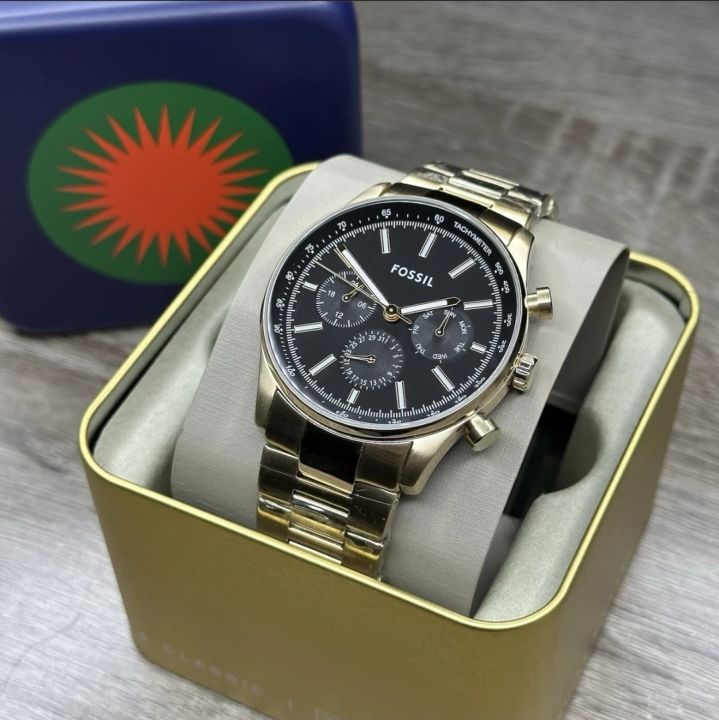 Fossil BQ2855 Sullivan Multifunction Chronograph Watch with Black Dial ...