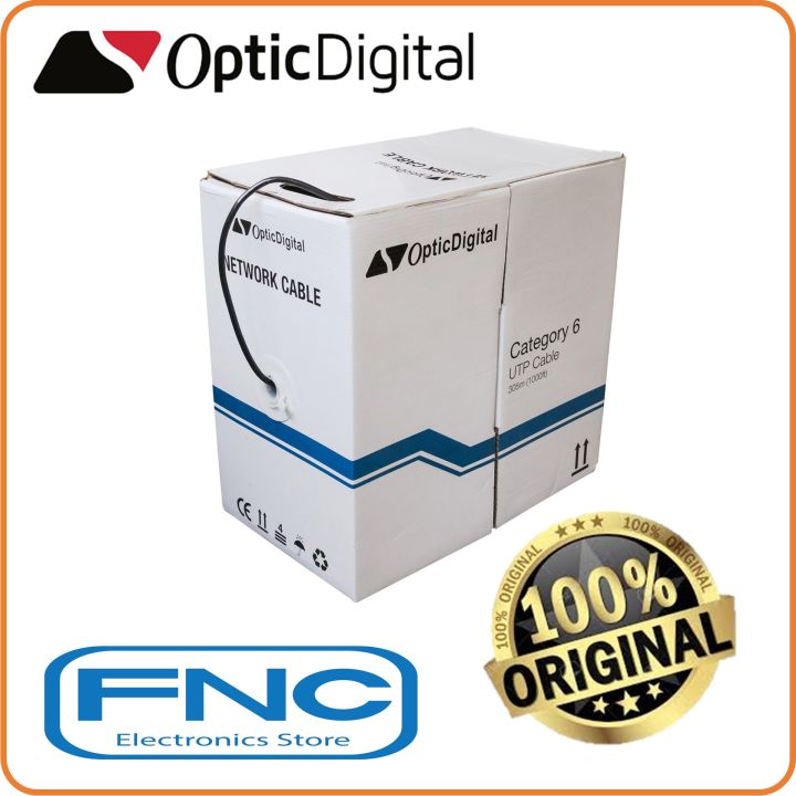 Optic Digital OD6423 Cat6 23AWG Solid Bare Copper UTP Network Cable ...