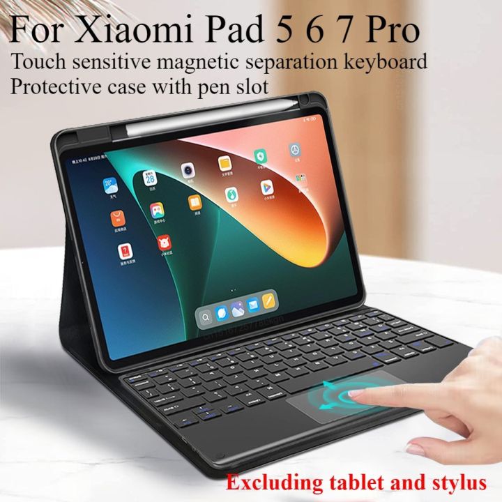Magnetic Detachable Wireless Bluetooth Touchpad Keyboard Case for ...