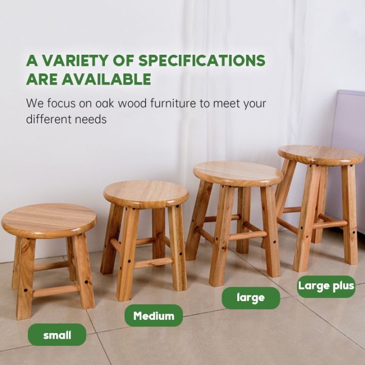 Log Solid Wood Stool Chair Small Round Stool Wooden Stool FL8S | Lazada ...
