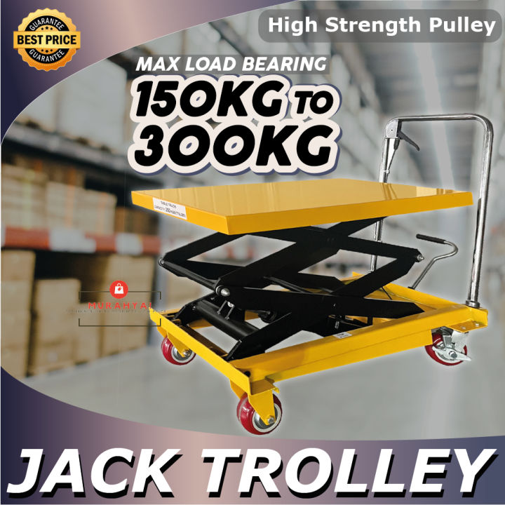 Heavy Duty Hydraulic Trolley Lifting Trolley Table Truck Troli Angkat ...