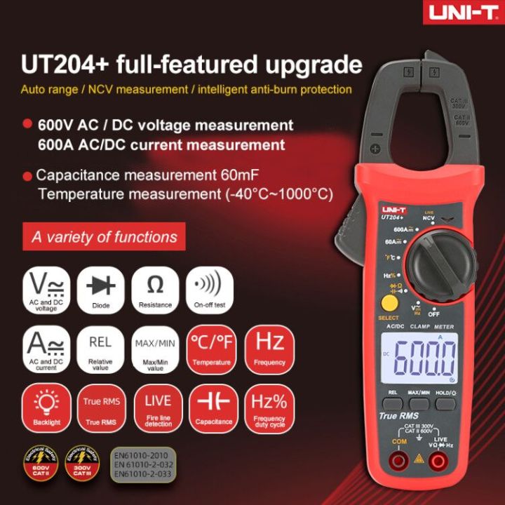 【Philippines Spot】 UNI-T Original UT204+/UT201+ Digital clamp meter automatic range true RMS ...