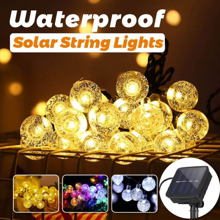 Solar Water String Lights 20/30/50/100 LED Fairy String Lights Outdoor ...