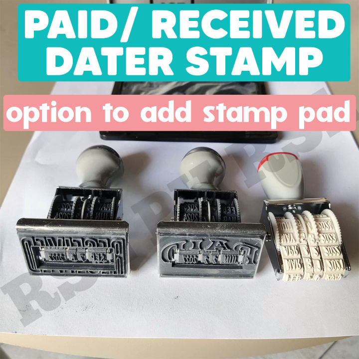 Stamp Dater Received Paid Stamp Pad Black Blue | Lazada PH