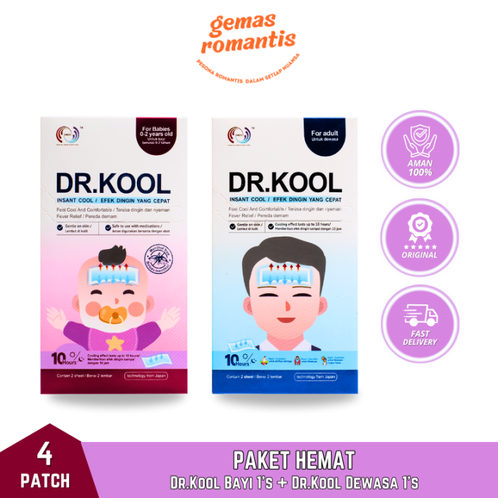 DR.KOOL Fever Adult & Baby - Plester Penurun Panas [2x2 Sachet ...