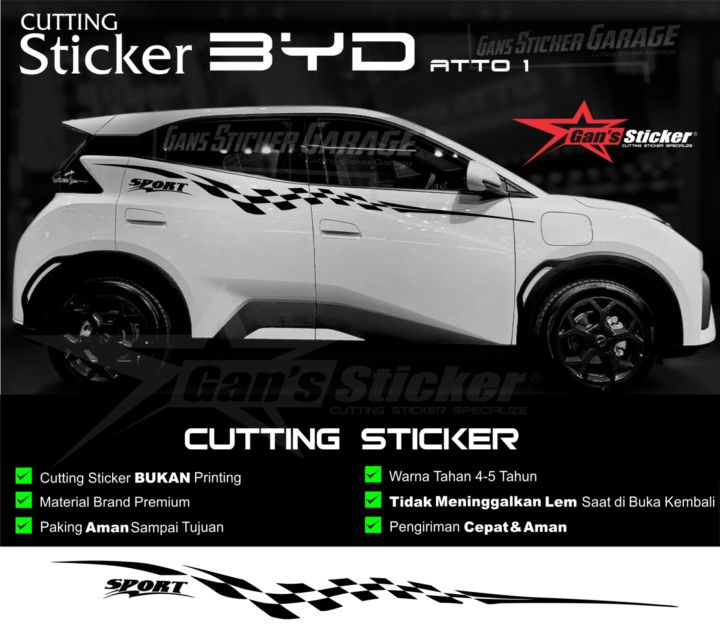 Byd Atto 1 Sticker mobil listrik 2025 Sticker car Pintu | Lazada Indonesia