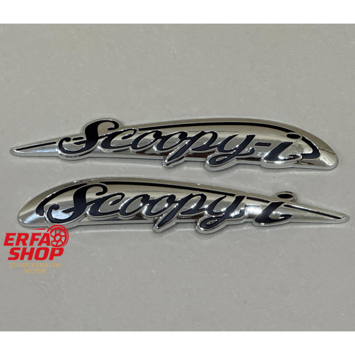 Emblem Logo Honda Scoopy Karbu ABS 3D Timbul Scoopy i Sepasang Warna ...