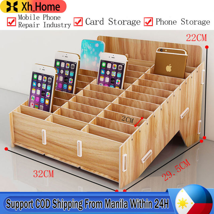 24/36 rack mobile phone repair tools storage holder wooden desktop ...