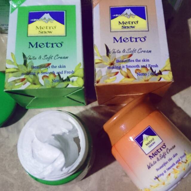 Bedak Metro Snow - Metro Snow White Cream Pot For Day And Night - Metro ...