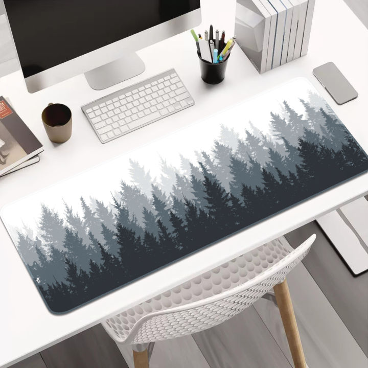 Large Fog Misty Forest Mouse Pad, Extended Gaming Mousepads with Non ...