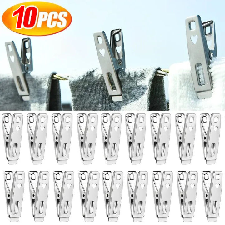 10/5/1PCS Stainless Steel Metal Clip Durable Windproof Clip for Clothes ...