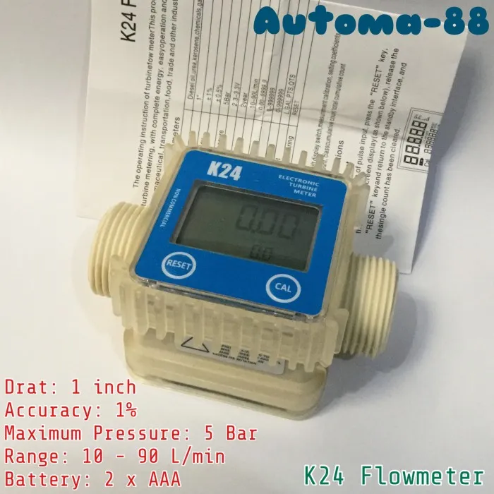 ALAT UKUR PEMAKAIAN DEBIT AIR FLOW METER AIR BERSIH HYDROPONIK K24 ...