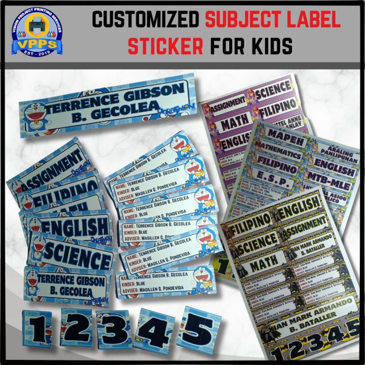 Subject sticker label for notebook, Personalized/customized sticker ...