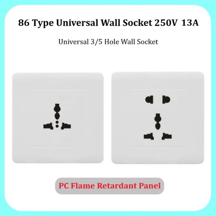 LSG Wall Universal Socket 86 Type Pure White Panel Electric Socket ...