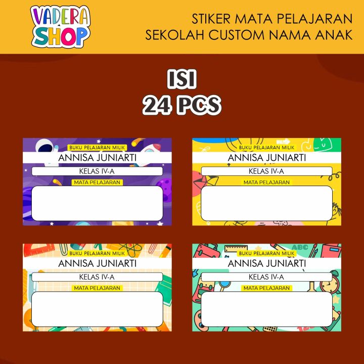 Stiker Mapel Mata Pelajaran Custom Nama dan Kelas Bahan Cromo ...