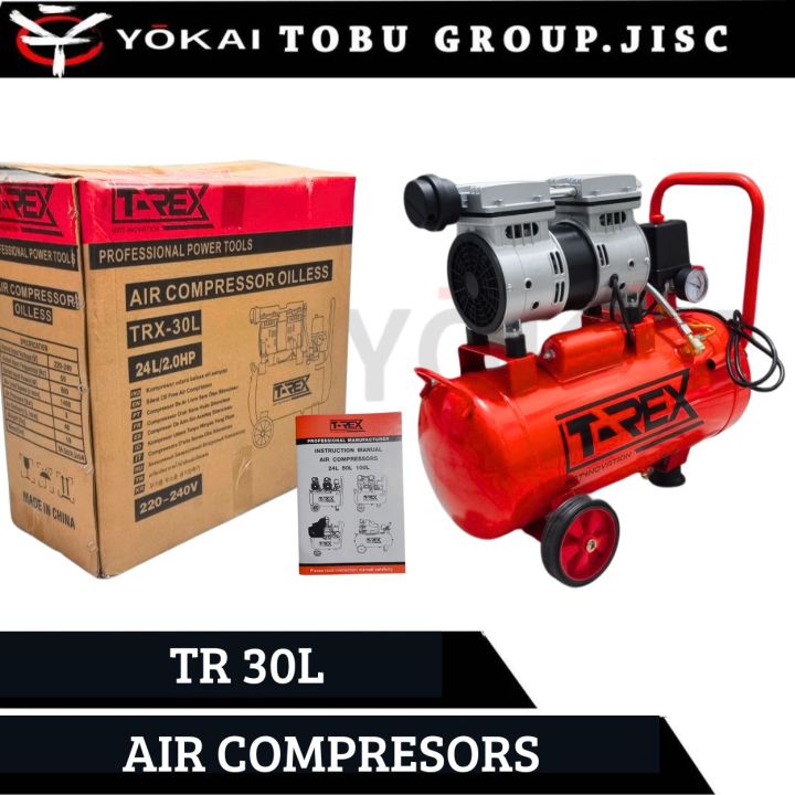 T-REX Kompresor Angin 30L Oiless Listrik Air Compressor Alat Tekanan ...