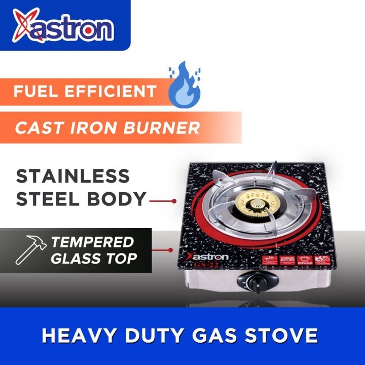 ASTRON GS-22 Single Burner Heavy Duty Gas Stove With Tempered Glass Top ...