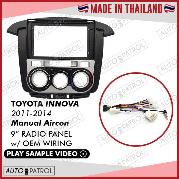 Toyota Innova 2012-2015 Manual Aircon 9" Car Radio Panel Frame w ...