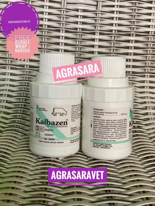 KALBAZEN Kaplet ISI 50 Obat Cacing Sapi Kambing Domba Tablet | Lazada ...