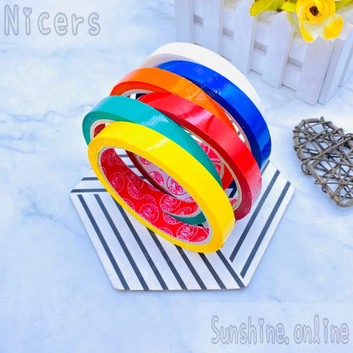CROCO COLOR TAPE 12mm 40M RED GREEN YELLOW WHITE BLUE ORANGE | Lazada PH